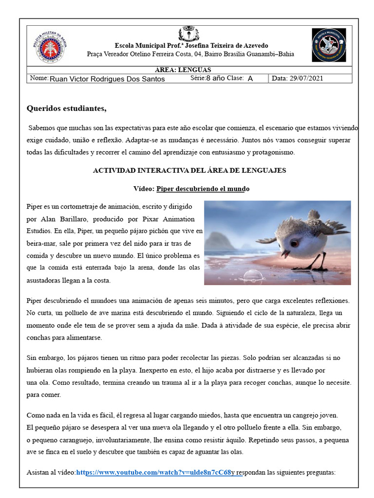 Actividad Interactiva de Lenguajes (1) | PDF