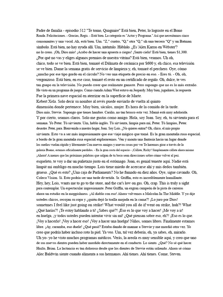 Guion de Family Guy | PDF