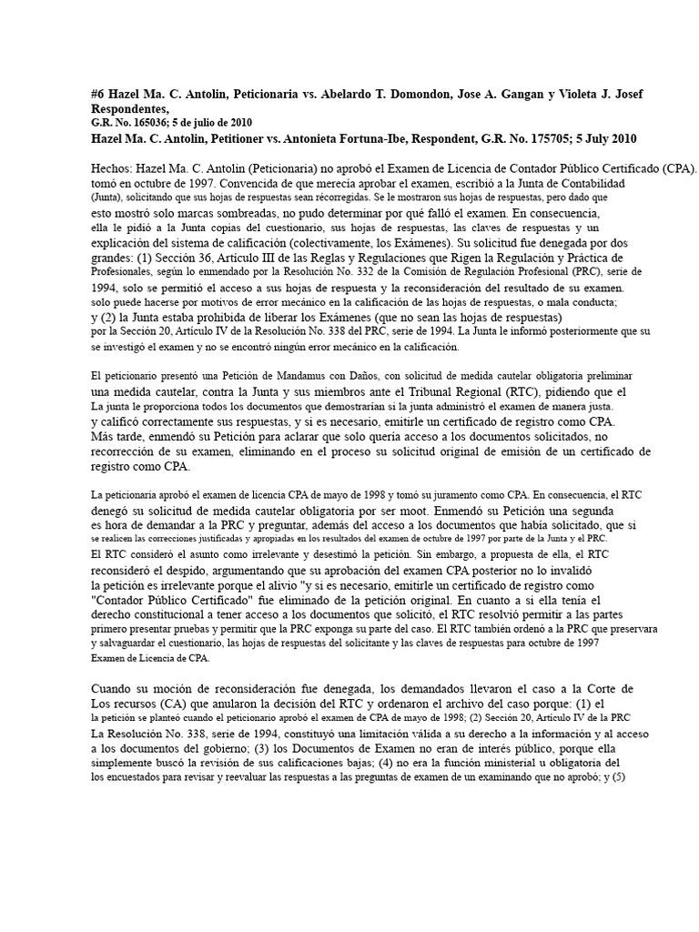 Antolin Vs Domondon | PDF | Leyes de libertad de información por país ...
