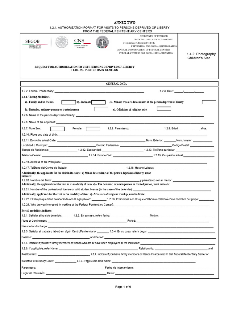 Official Format To Initiate Visit Request With People in Federal ...