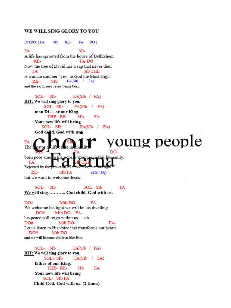 We Will Sing Glory To You | PDF