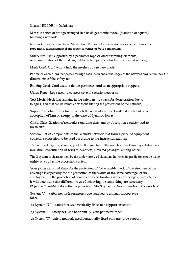 Standard EN 1263 1 and 2 | PDF