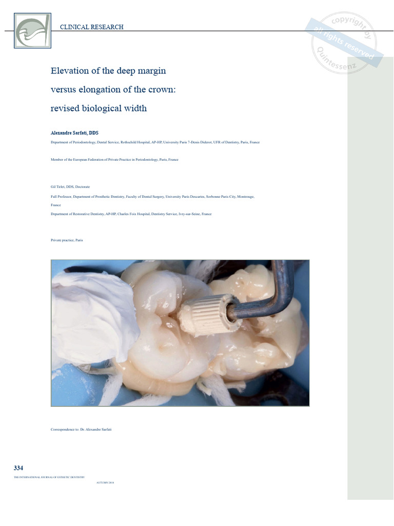 Deep Margin Elevation Vs Crown Elongation | PDF | Periodontology ...
