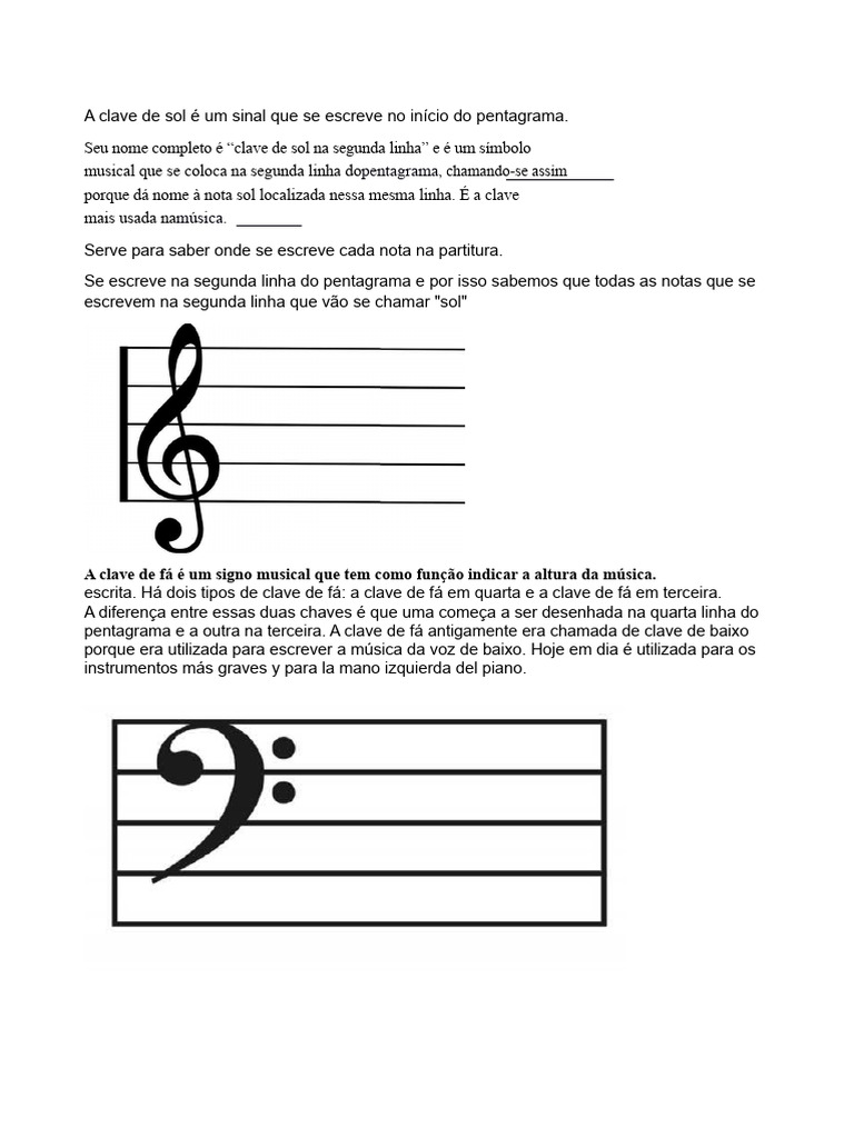 Clave de Sol e Fá Que É | PDF