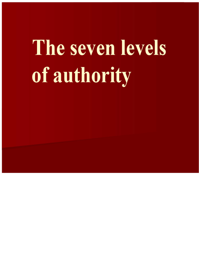 Class 2 and 3 - The Seven Levels of Authority | PDF | Jesus | Bible