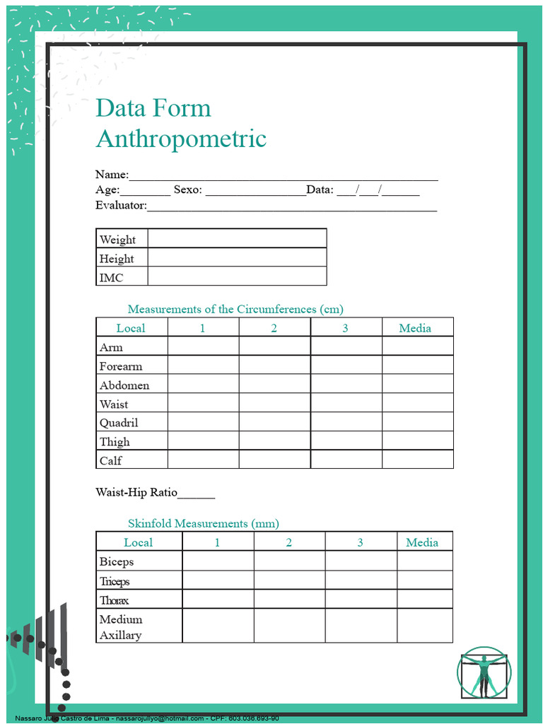 Anthropometric Data Form - Patrícia Mazzer | PDF