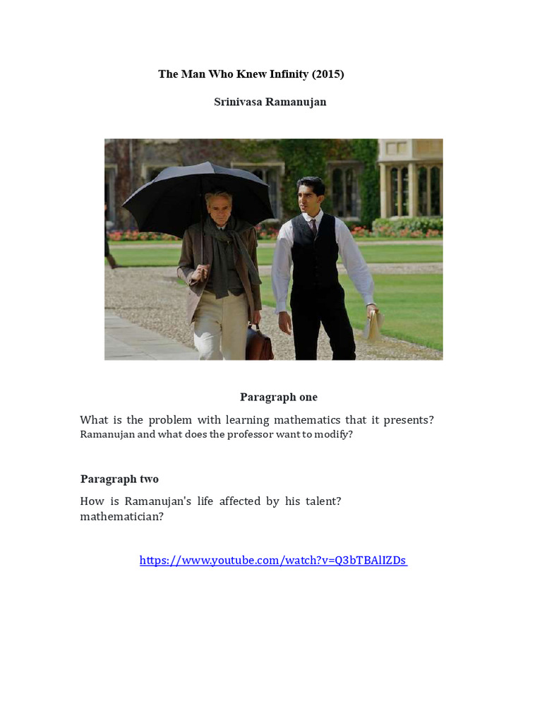 Questions About The Movie The Man Who Knew Infinity | PDF