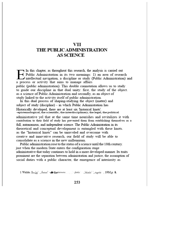 BO 04 Sanchez JJ 2001 Public Administration as a Science | PDF ...