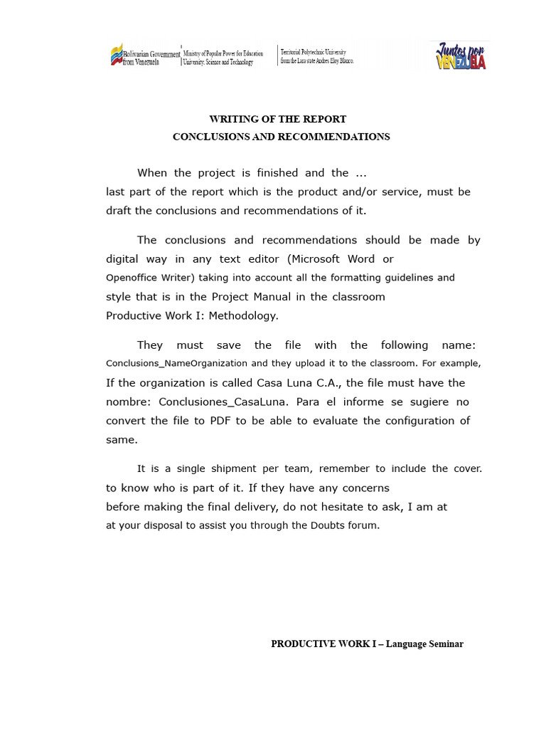 Conclusions Report Language | PDF