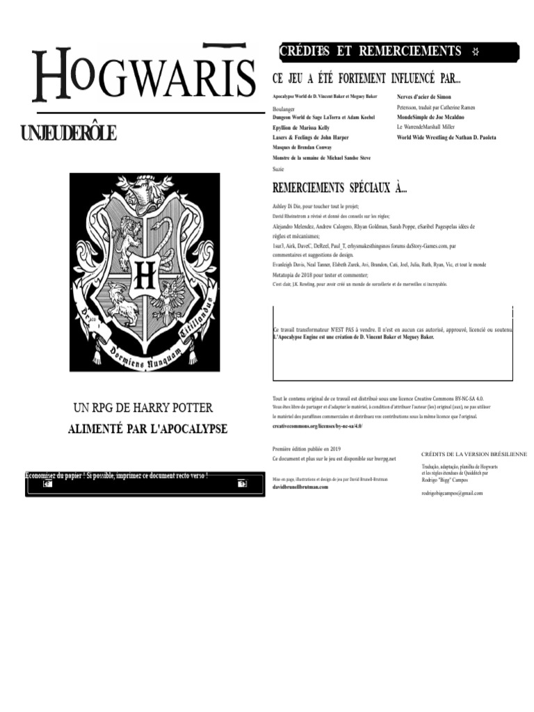 RPG Harry Potter : Guide et Mécanismes | PDF | Harry Potter