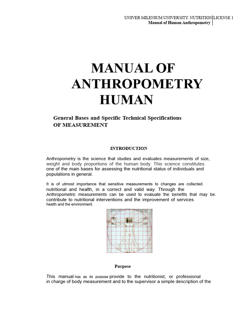 Human Anthropometry Measurement Manual | PDF | Anthropometry ...