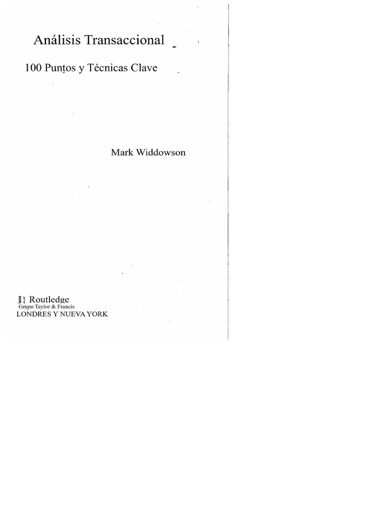 Análisis Transaccional 100 Puntos Clave y Técnicas | PDF