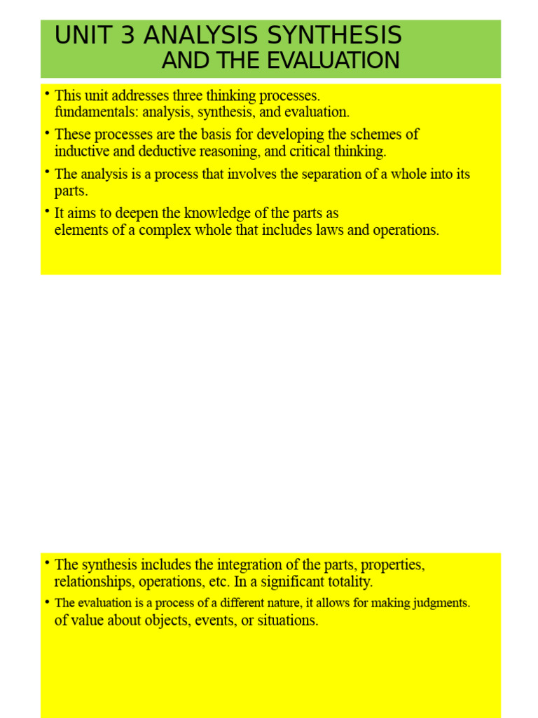 Analysis, Synthesis, and Evaluation Guide | PDF | Fallacy | Argument