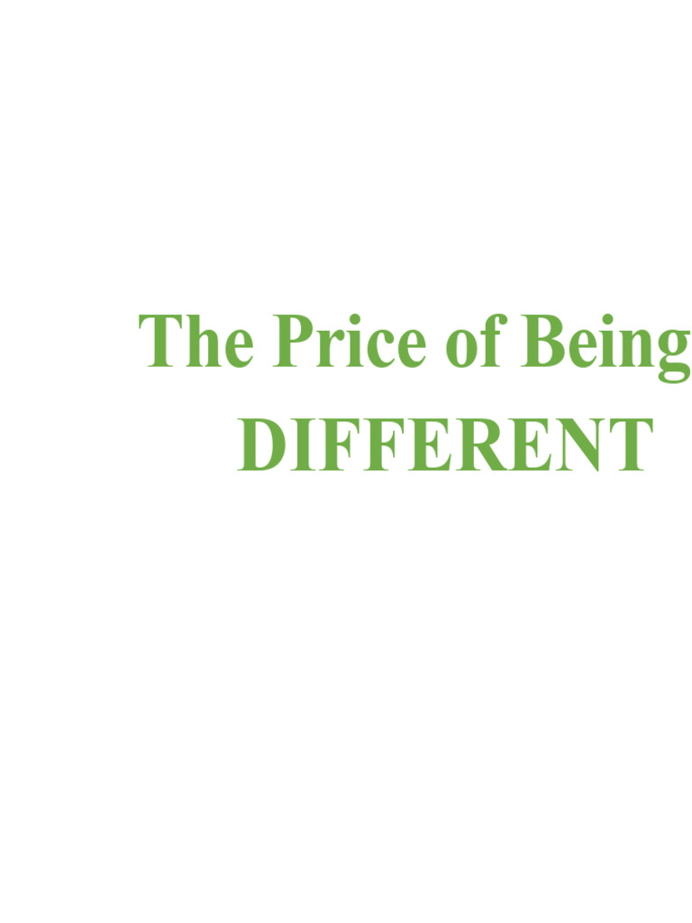 The Price of Being Different | PDF