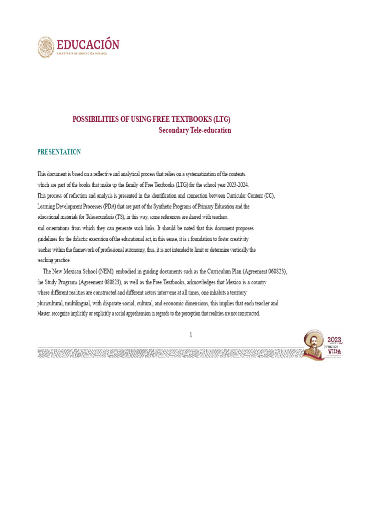 Possibilities of use of LTG Phase 6 Telesecundaria (1) | PDF | Spanish ...