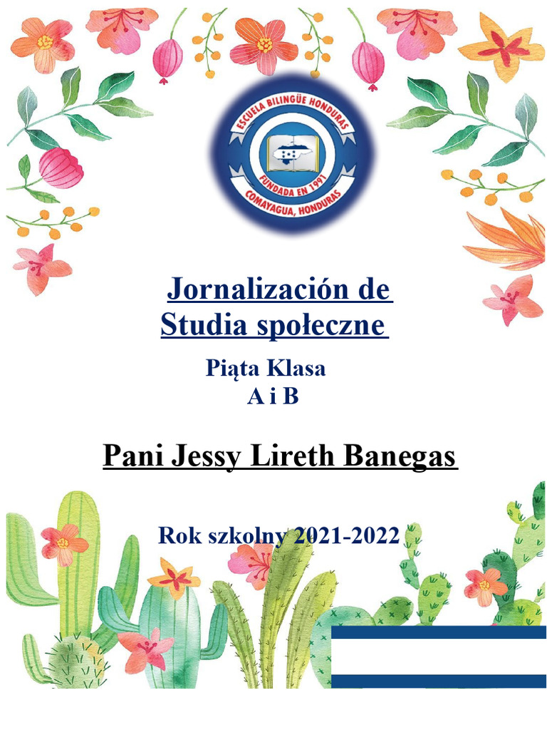 DZIENNIK KLASY PIĄTEJ STUDIA SPOŁECZNE 2021-2022 PANI JESSY BANEGAS | PDF