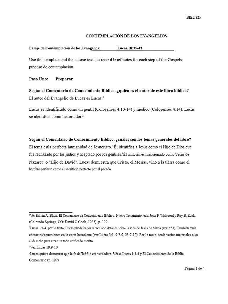 Semana Uno de Contemplación de Los Evangelios | PDF | Jesús | Cristo ...
