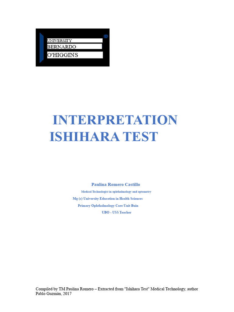 Ishihara Test Interpretation | PDF | Graphic Design | Visual Perception