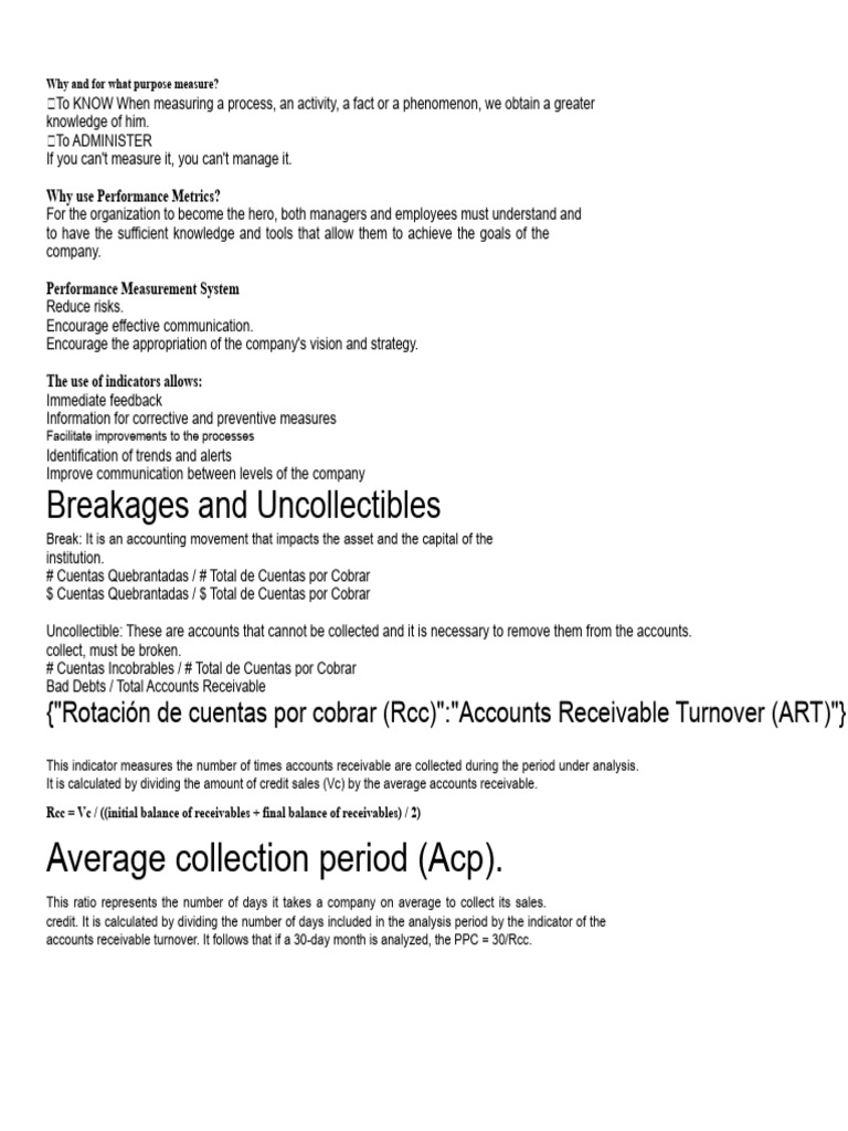 Collection KPIs | PDF