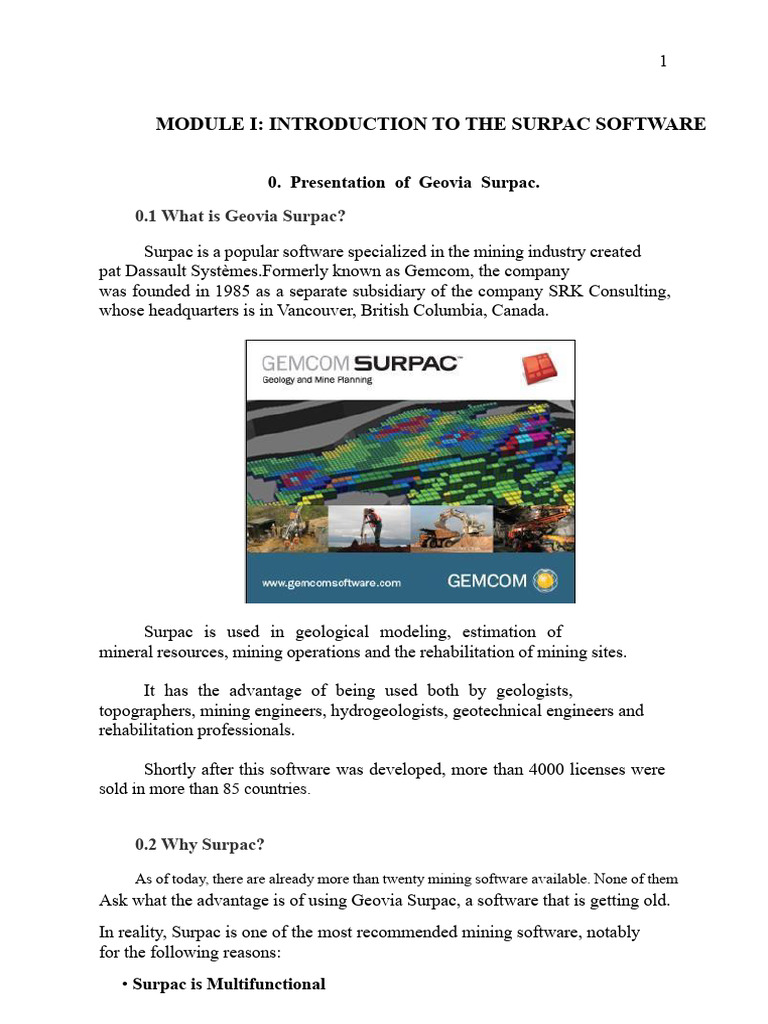 Introduction to Surpac Software | PDF | Menu (Computing) | Graphical ...