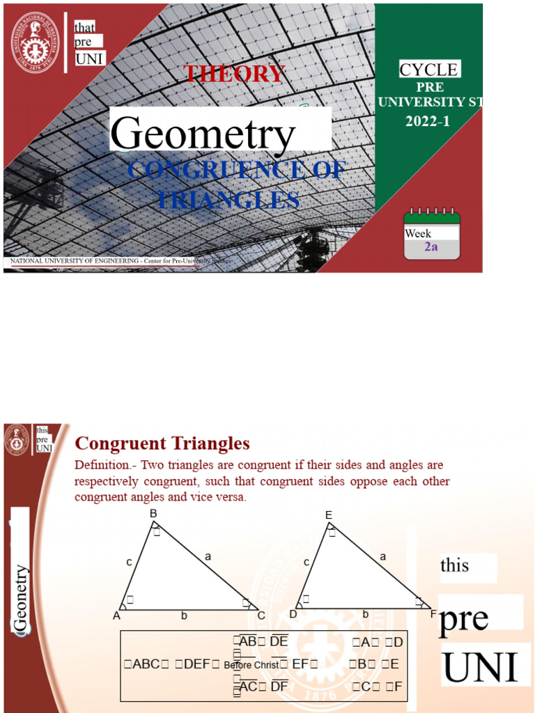 Topic 2.1 Congruence of Triangles | PDF | Triangle | Geometry