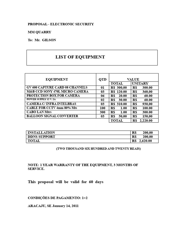 CCTV PROPOSAL MM QUARRY | PDF