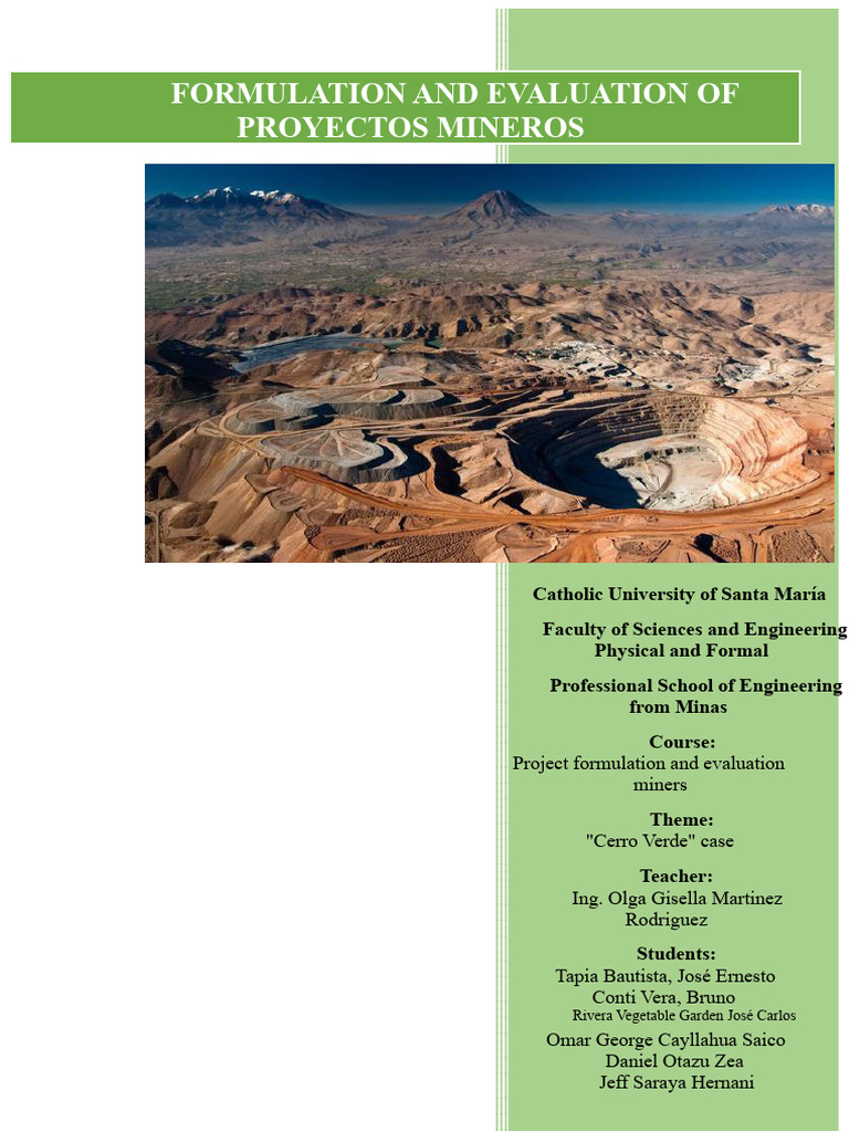 Mining Project Evaluation: Cerro Verde | PDF | Mining | Demand