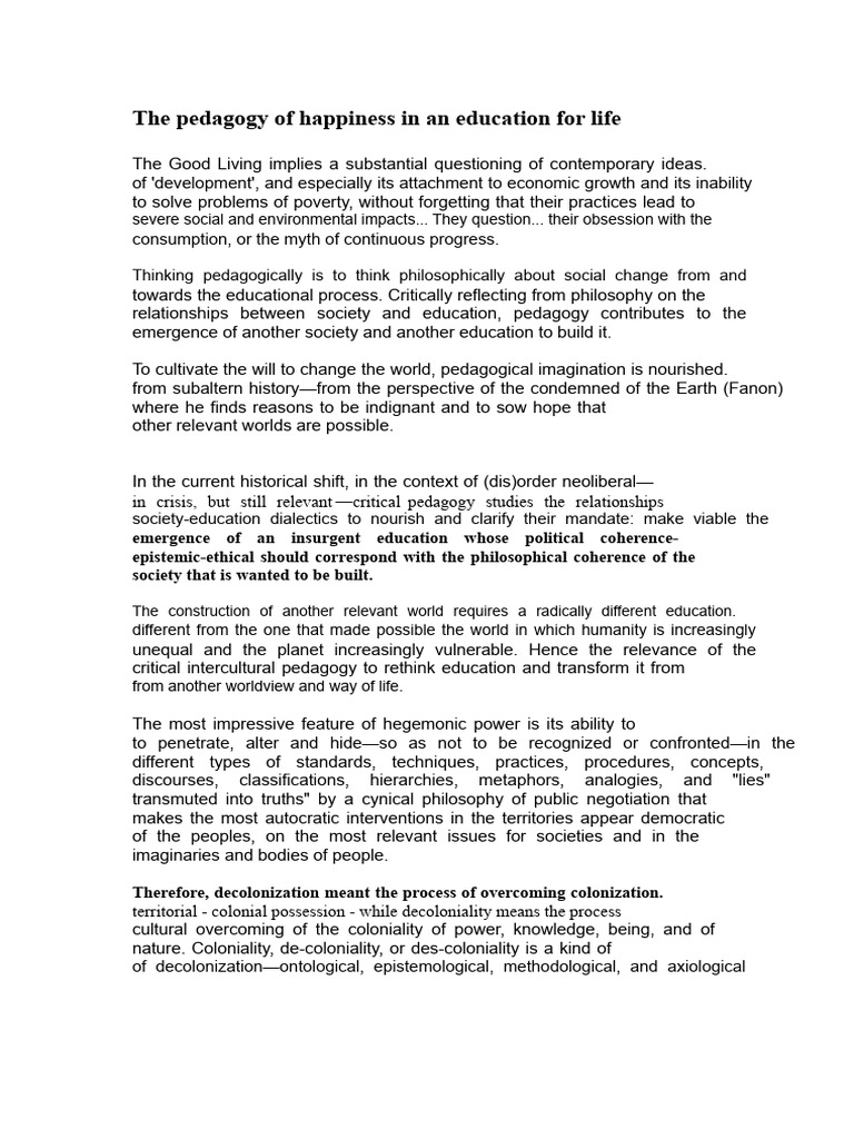 Rethinking Education for Happiness | PDF | Adam And Eve