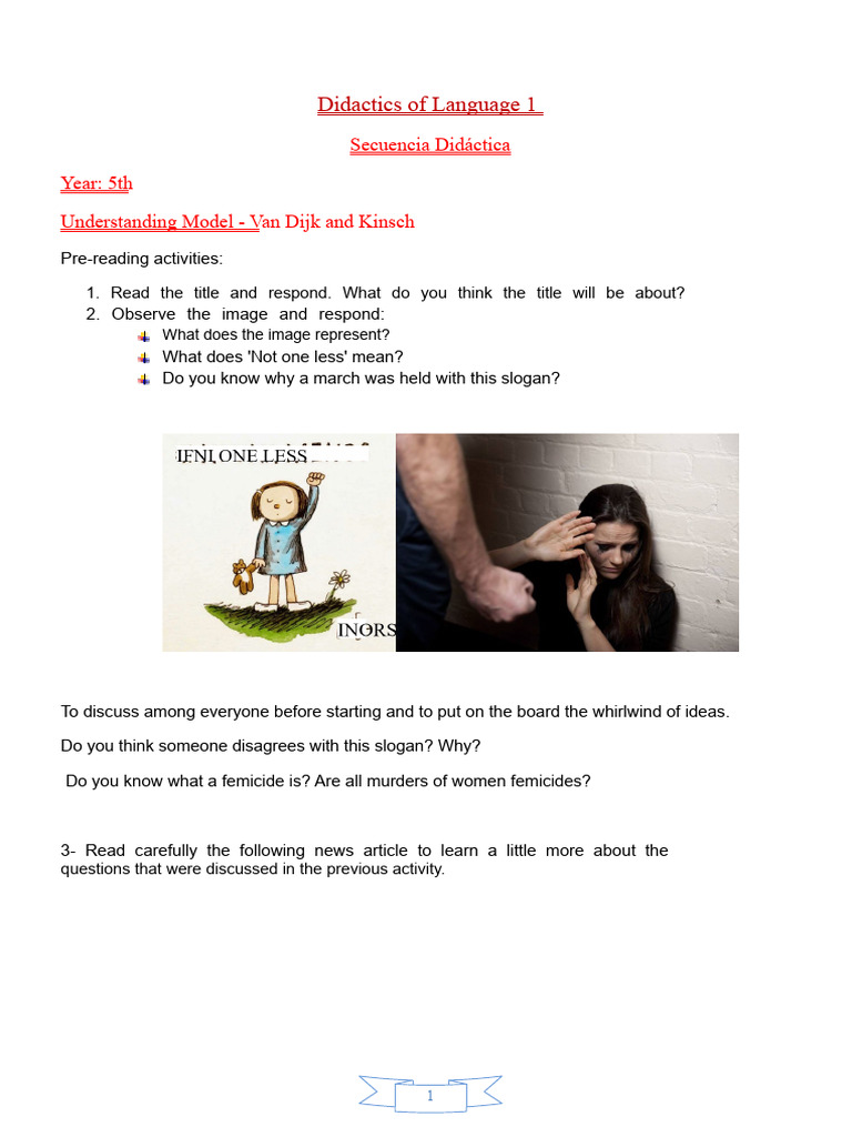Didactic Sequence of Language 1 | PDF | Noun | Grammatical Gender
