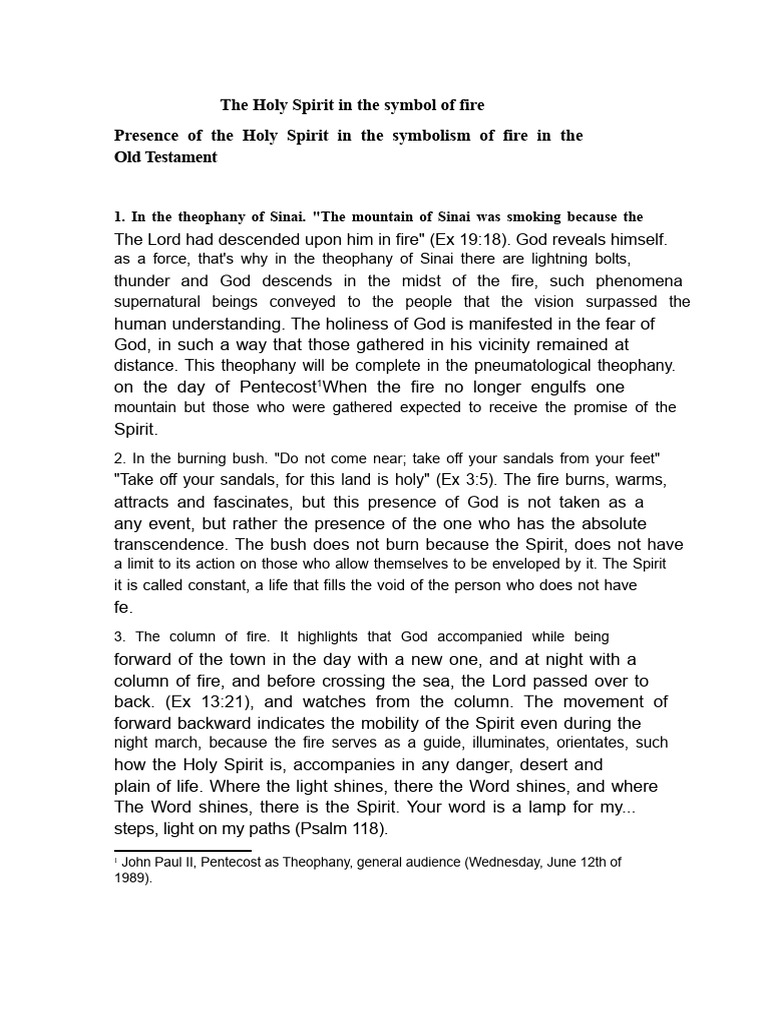 The Presence of The Holy Spirit in The Fire | PDF | Holy Spirit | Baptism