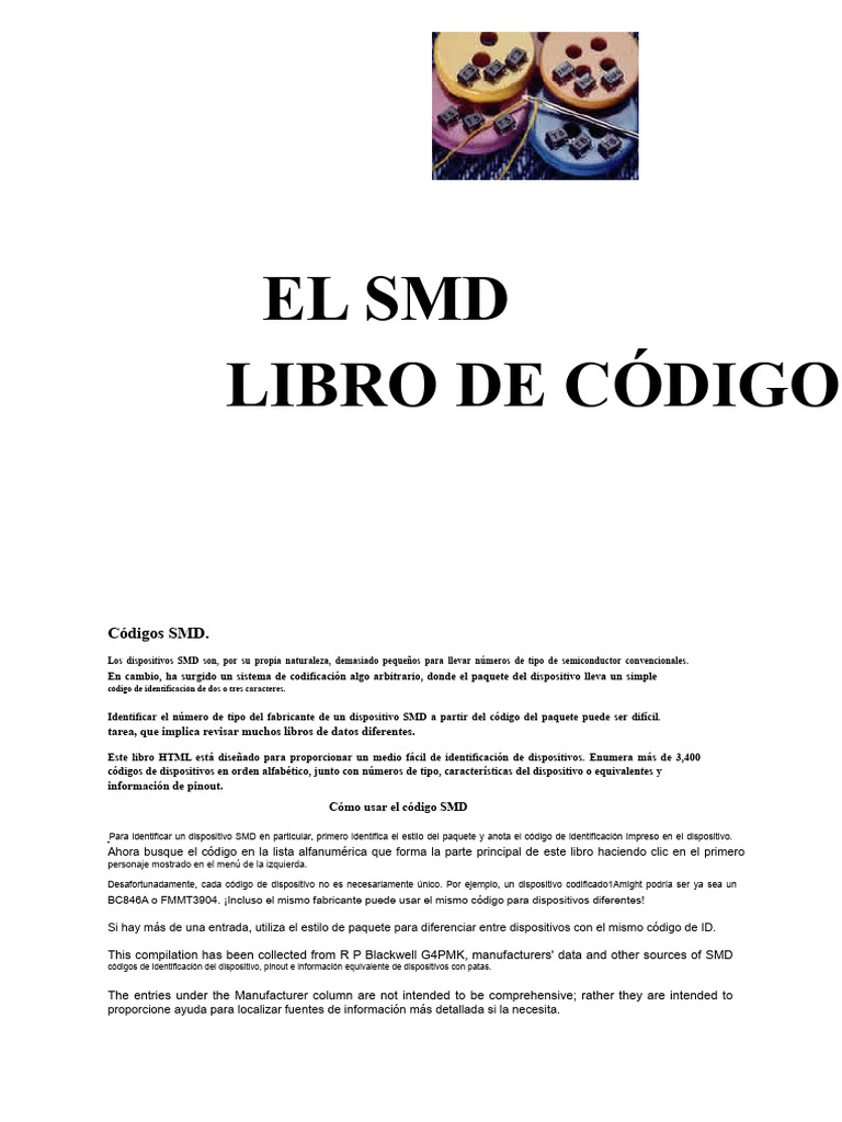 Guía de Códigos SMD y Equivalentes | PDF | Transistor | Transistor de ...