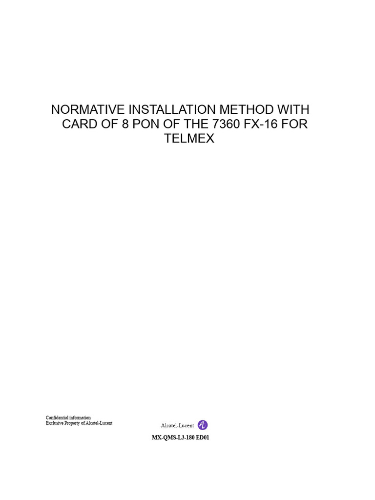 MX-QMS-L3-180 ED01 NORMATIVE INSTALLATION METHOD 7360 FX16 FOR CARDS ...