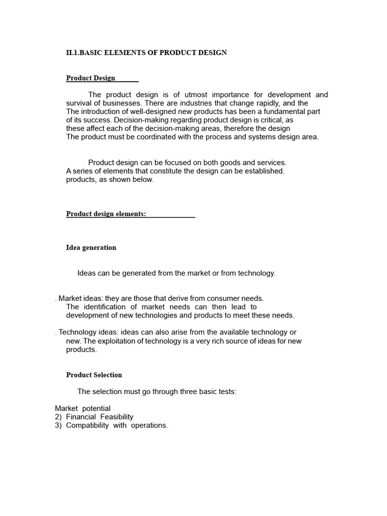 Basic Elements of Product Design | PDF | System | Decision Making