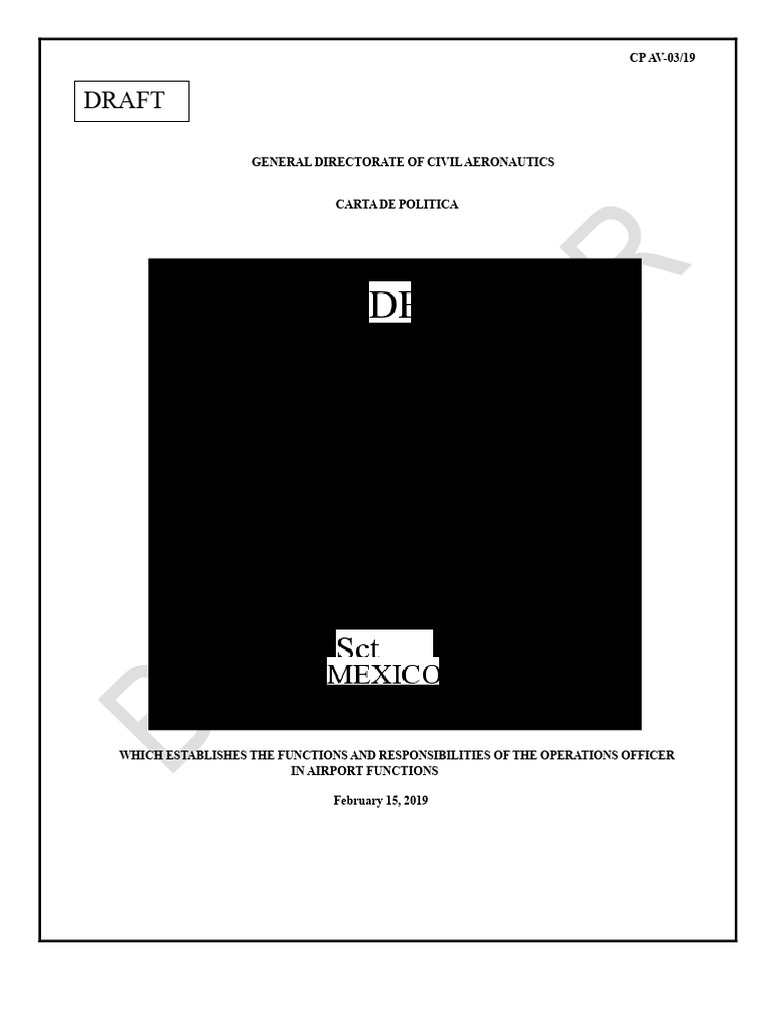 CP AV_03_19 WHICH ESTABLISHES THE FUNCTIONS AND RESPONSIBILITIES OF THE AIRPORT OPERATIONS ...