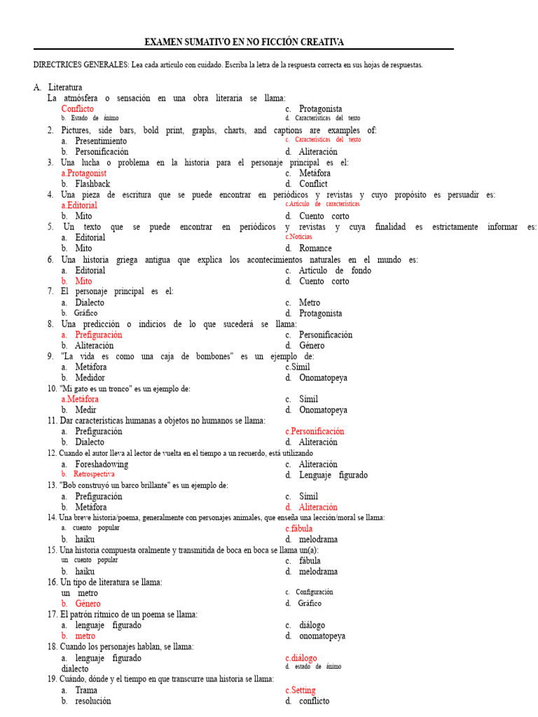 Examen de No Ficción Creativa | PDF | No ficción | Escritores