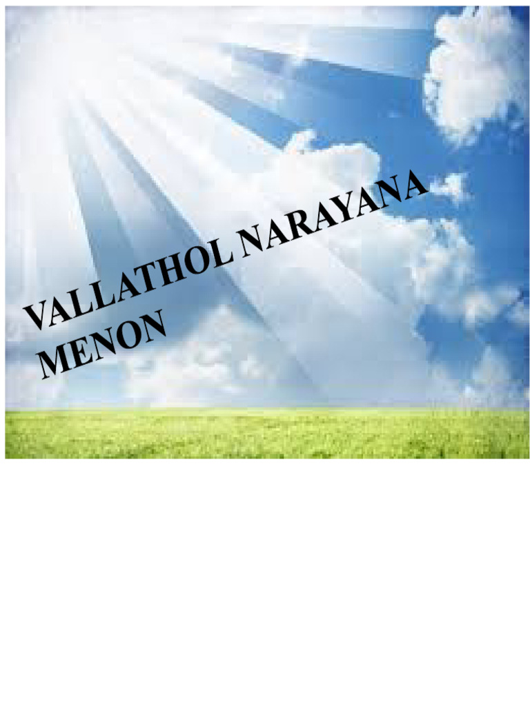 Vallathol Narayana Menon: Poeta Nacionalista | PDF