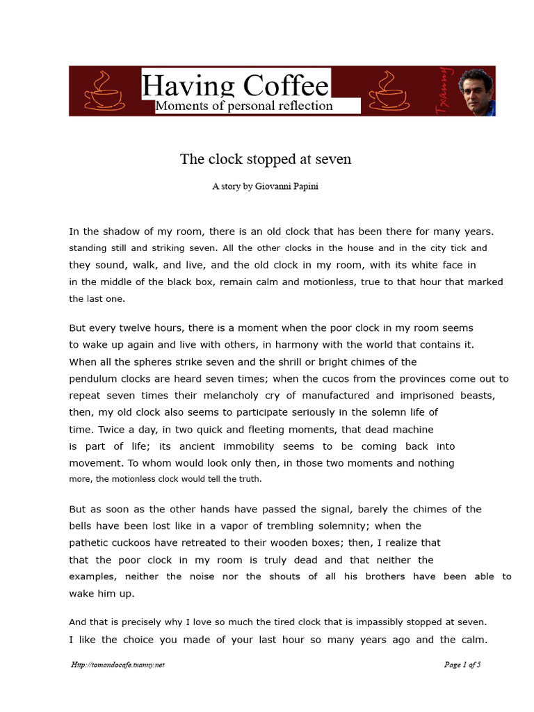 The Clock Stopped at Seven | PDF | Clock