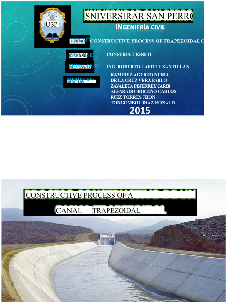 Construction Process of A Trapezoidal Canal | PDF | Concrete