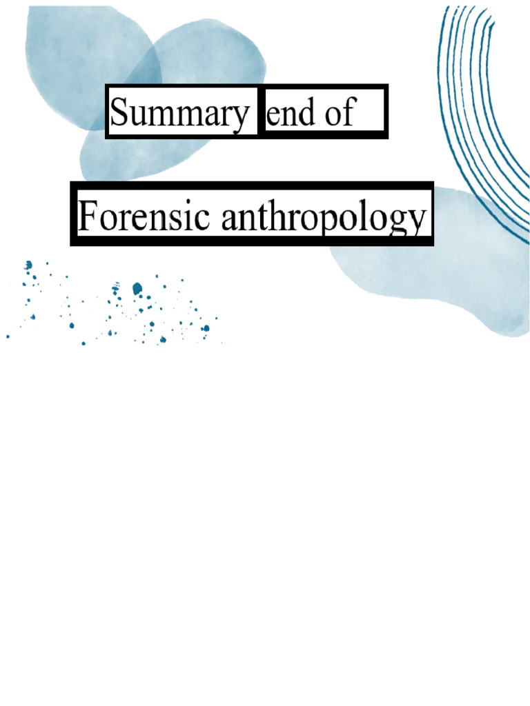 Forensic Anthropology Overview and Methods | PDF | Forensic Science ...
