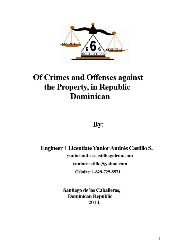 Of Crimes and Offenses Against Property, in The Dominican Republic ...