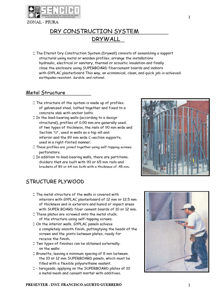 Zonal Piura Drywall Construction Guide | PDF | Drywall | Wall