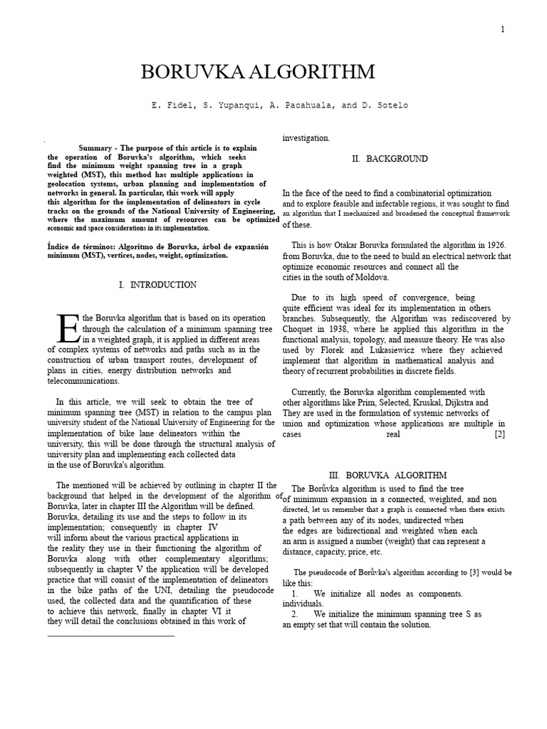 Boruvka | PDF | Discrete Mathematics | Applied Mathematics