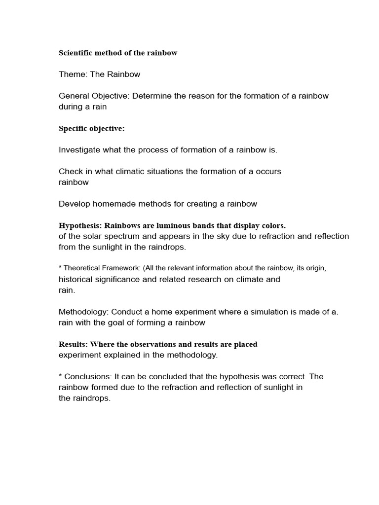 Scientific method of the rainbow | PDF