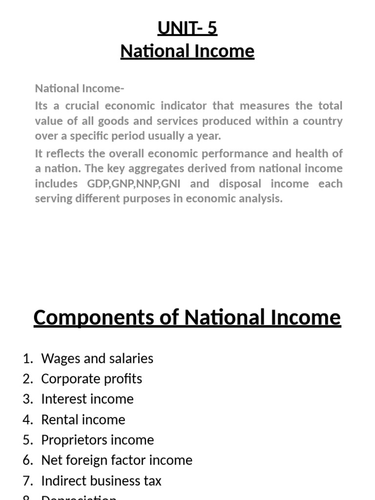 Unit 5 | PDF | Gross Domestic Product | Measures Of National Income And ...
