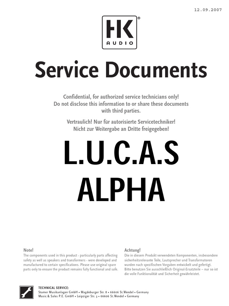 Hk Audio Lucas Alpha | PDF | Loudspeaker | Amplifier