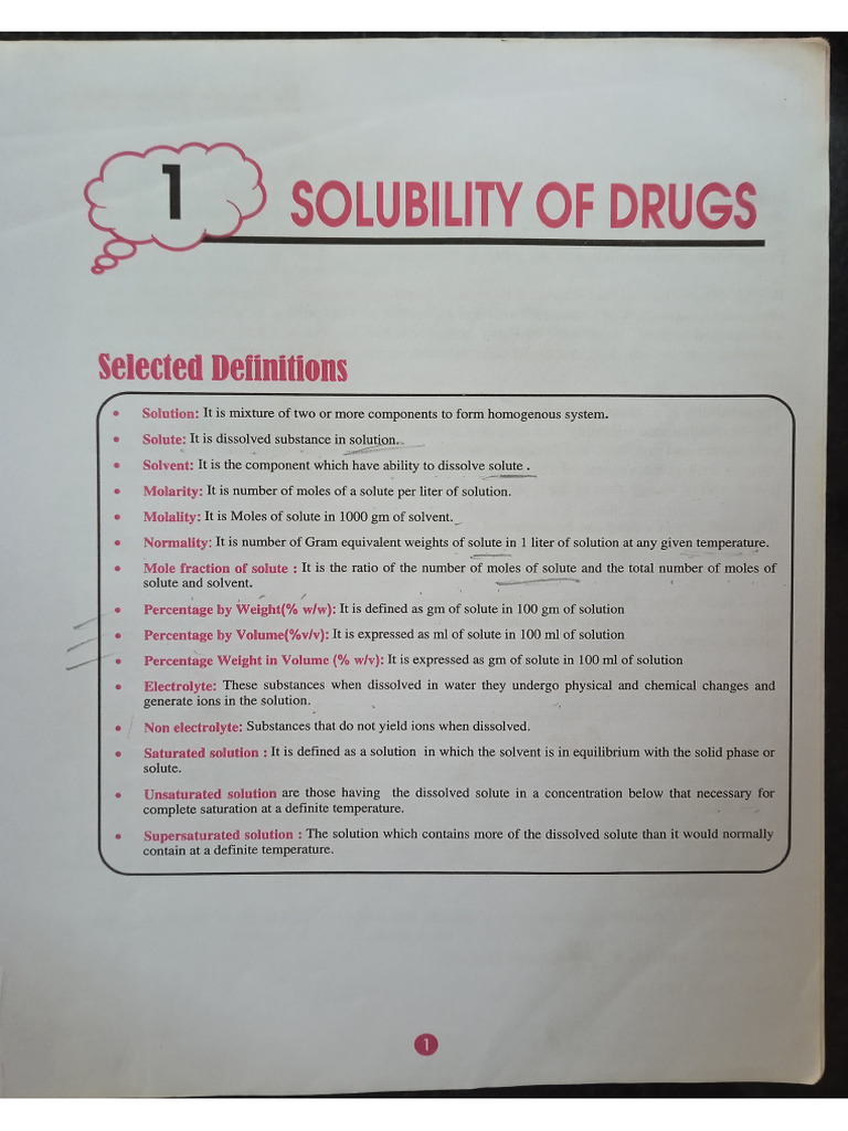 Solubility of Drugs | PDF