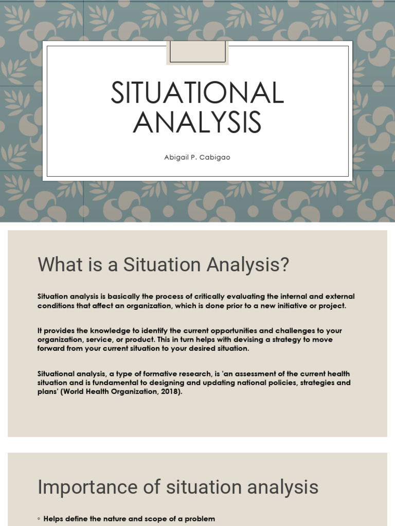 Effective Situation Analysis Guide | PDF | Swot Analysis | Brand