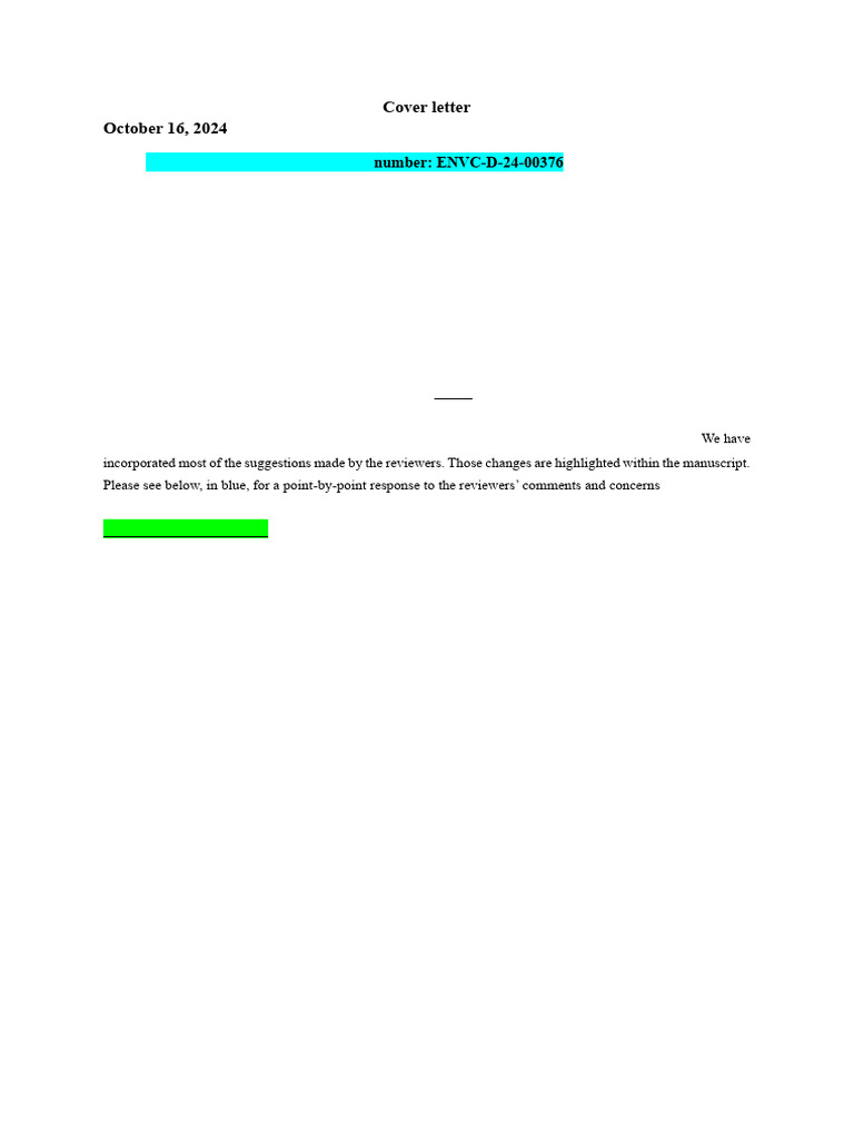 Cover Letter Revision | PDF | Climate