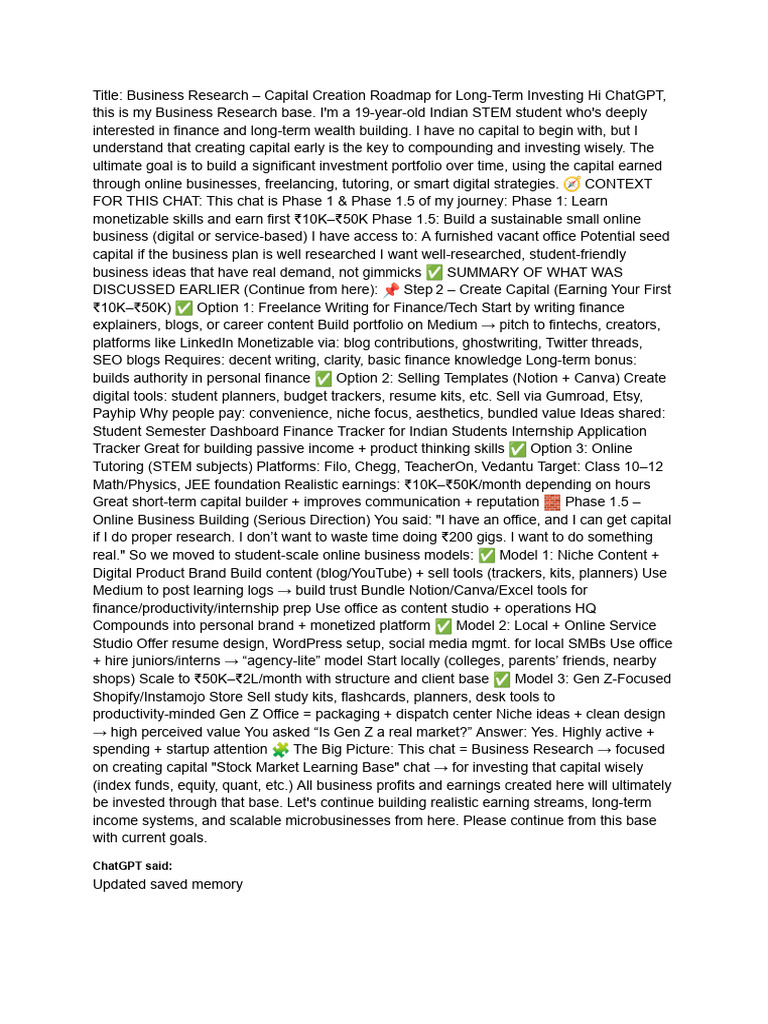 Capital Creation | PDF | Entrepreneurship | Startup Company