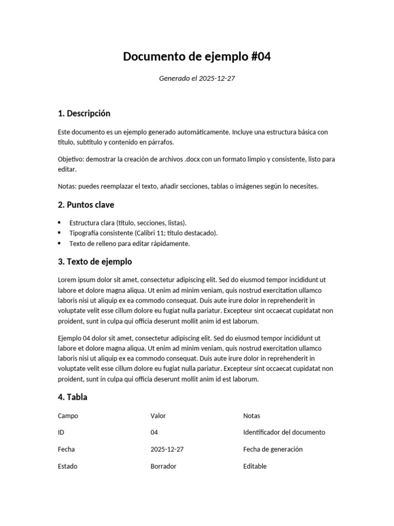 Documento Ejemplo 04 | PDF